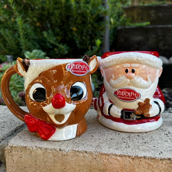 Holiday | Rudolph Red Nose Reindeer Santa Mugs Christmas Holiday ...